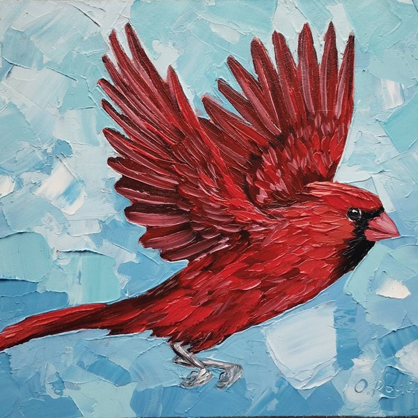 Cardinal in Flight - Etsy