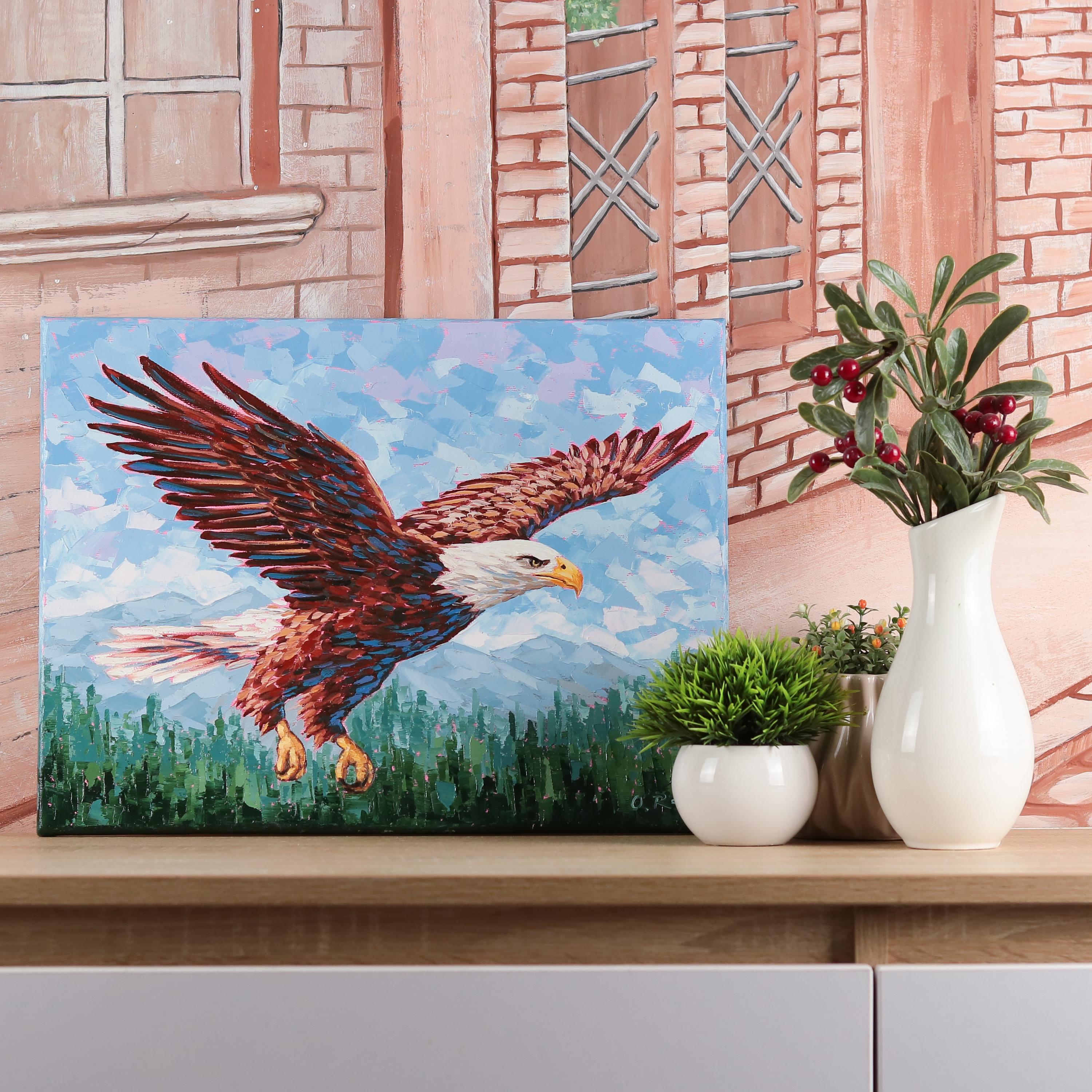 Original Bald Eagle Oil Painting on Canvas: 12x16" Bird Wall Art - Etsy