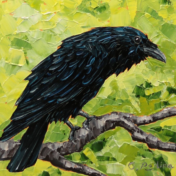 Crow Painting - Etsy
