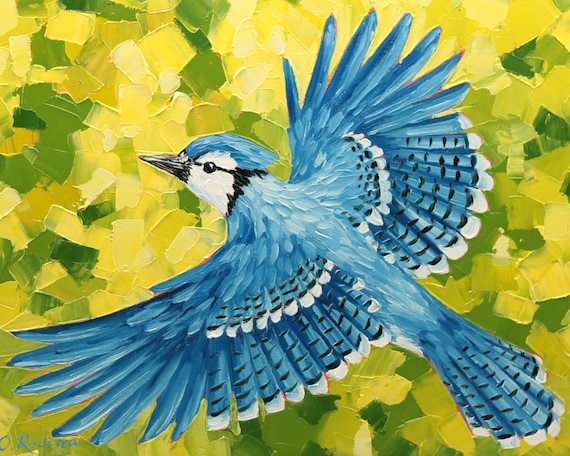 Flying Blue Bird Painting