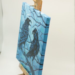 Raven Oil Painting Original on Canvas Two Ravens Art Work - Etsy