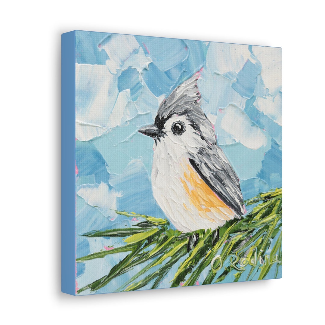 Tufted Titmouse Bird Print on Canvas Gallery Wraps - Etsy