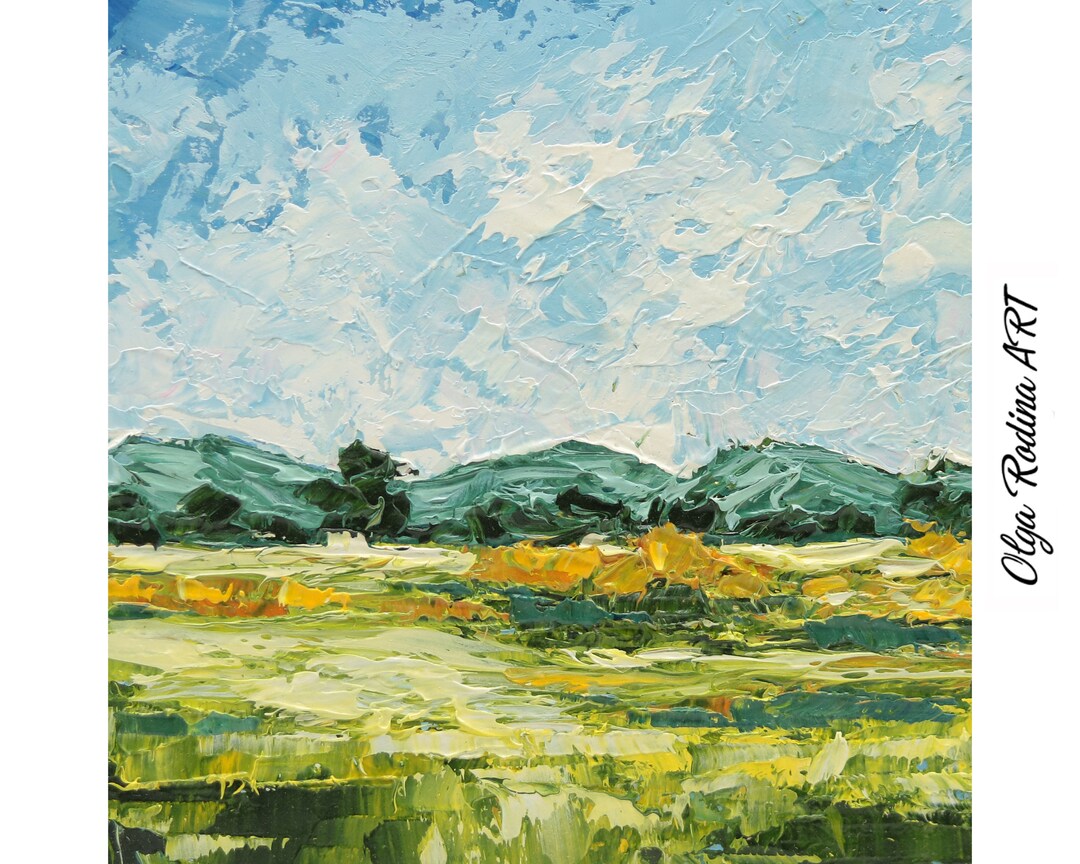 Original Small Oil Painting Palette Knife Abstract Landscape Original ...