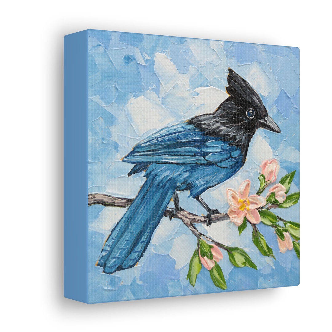 Steller's Jay Bird Print on Canvas Bird Oil Painting Print Fine Art ...