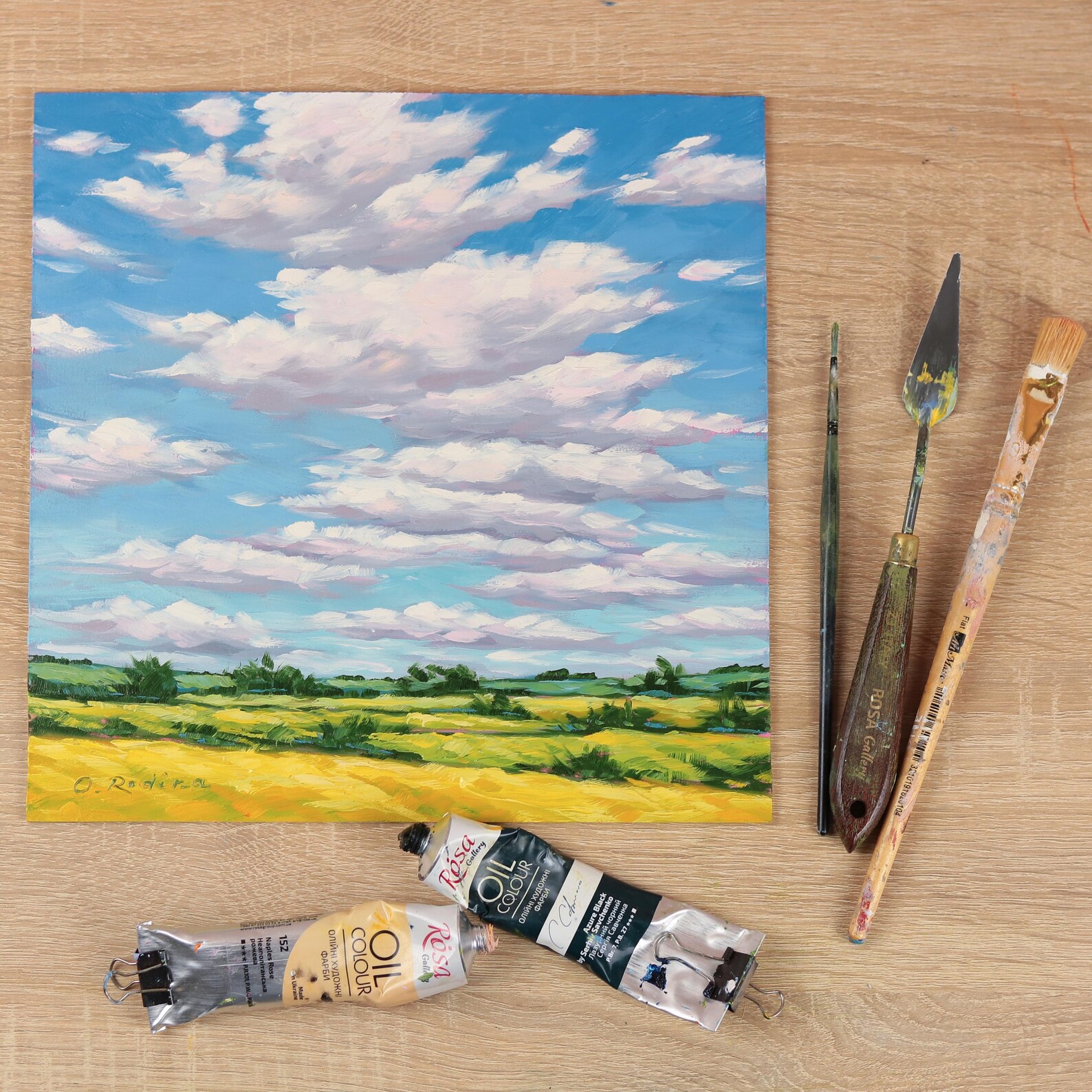 Original Landscape Oil Painting: Midwest Prairie Cloudscape Art - 10x10 ...