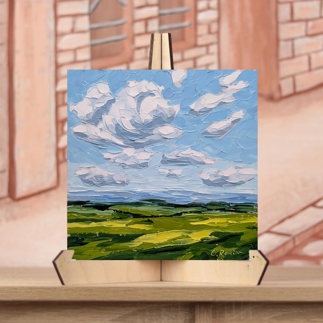 Prairie Sky Painting Original Abstract Small Oil Painting Palette Knife ...