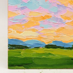 Colorful Landscape Art Abstract Small Oil Painting Sunset Landscape ...