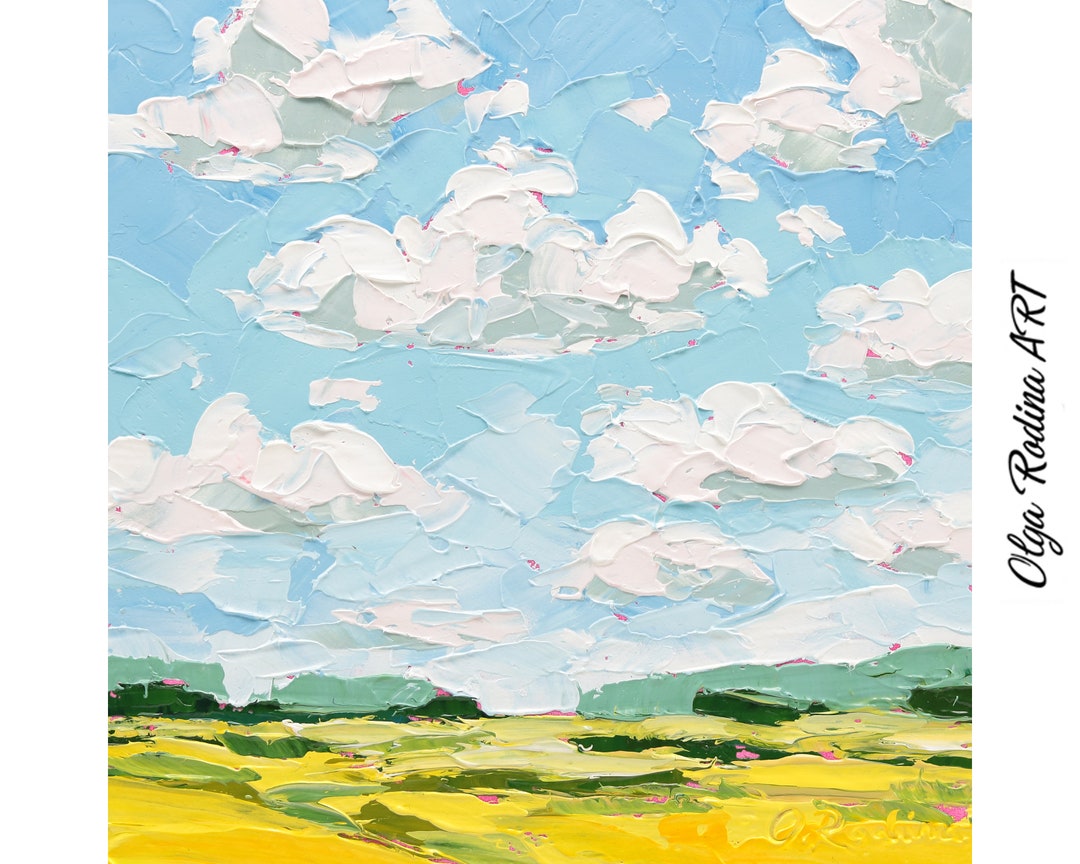 Original Prairie Oil Painting: Textured Midwest Landscape Art - Etsy