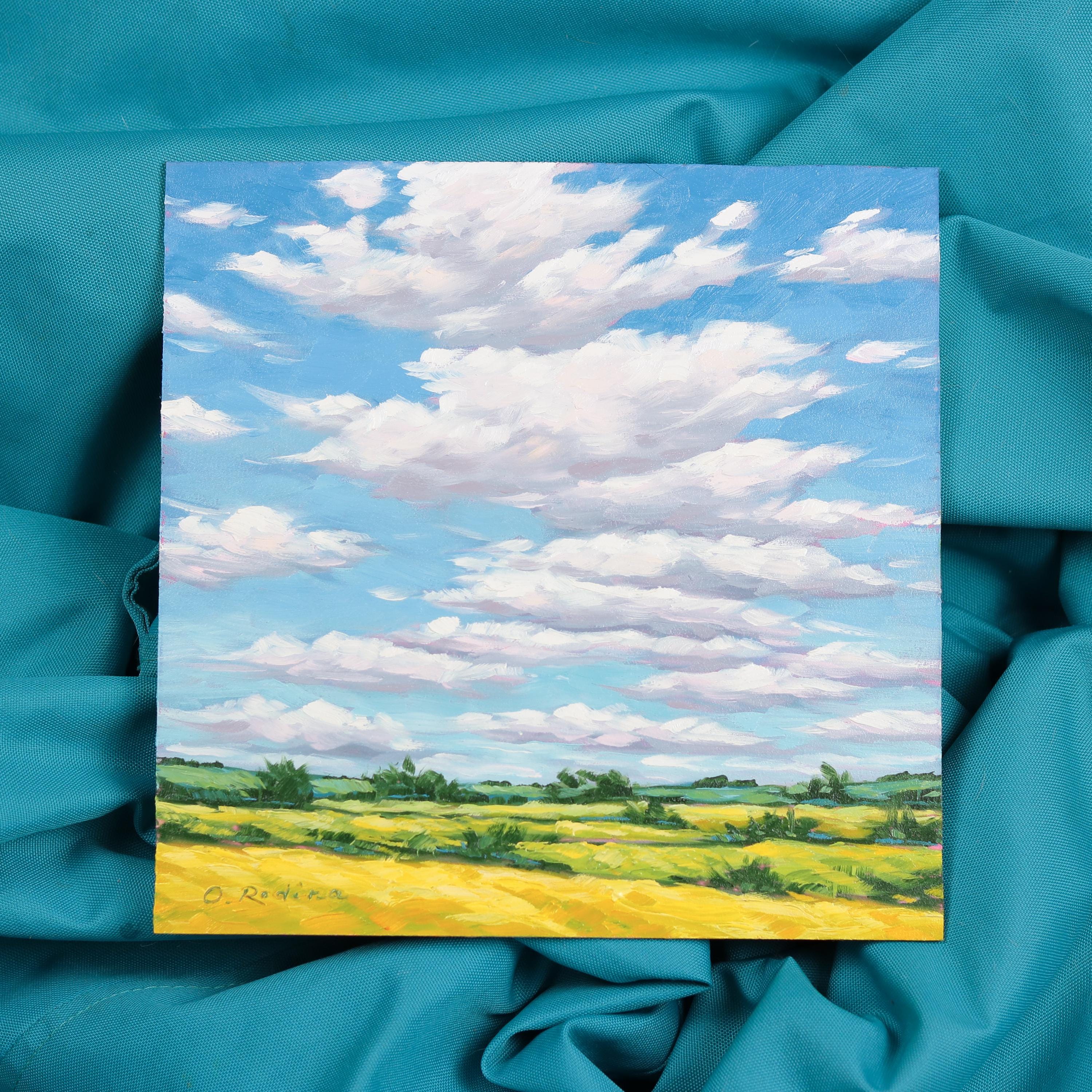 Original Landscape Oil Painting: Midwest Prairie Cloudscape Art - 10x10 ...