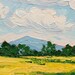 Prairie Landscape Oil Painting: Clouds Over Yellow Field, 10x10 Canvas ...