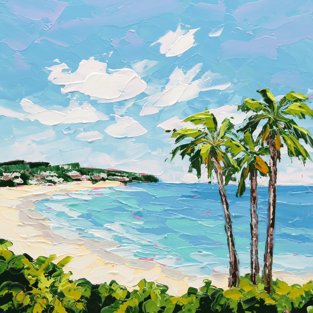 Florida Coastal Wall Art Beach Painting Landscape Art Abstract Ocean ...