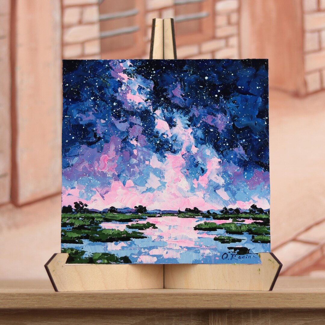 Original Oil Painting: Milky Way Over Marsh - Stary Night Art - Etsy