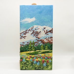 Mount Rainier Art Original Triptych Landscape Oil Painting Mt Rainier ...