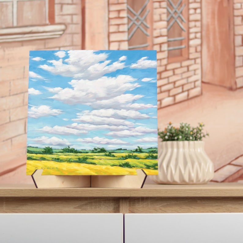 Original Landscape Oil Painting: Midwest Prairie Cloudscape Art - 10x10 ...