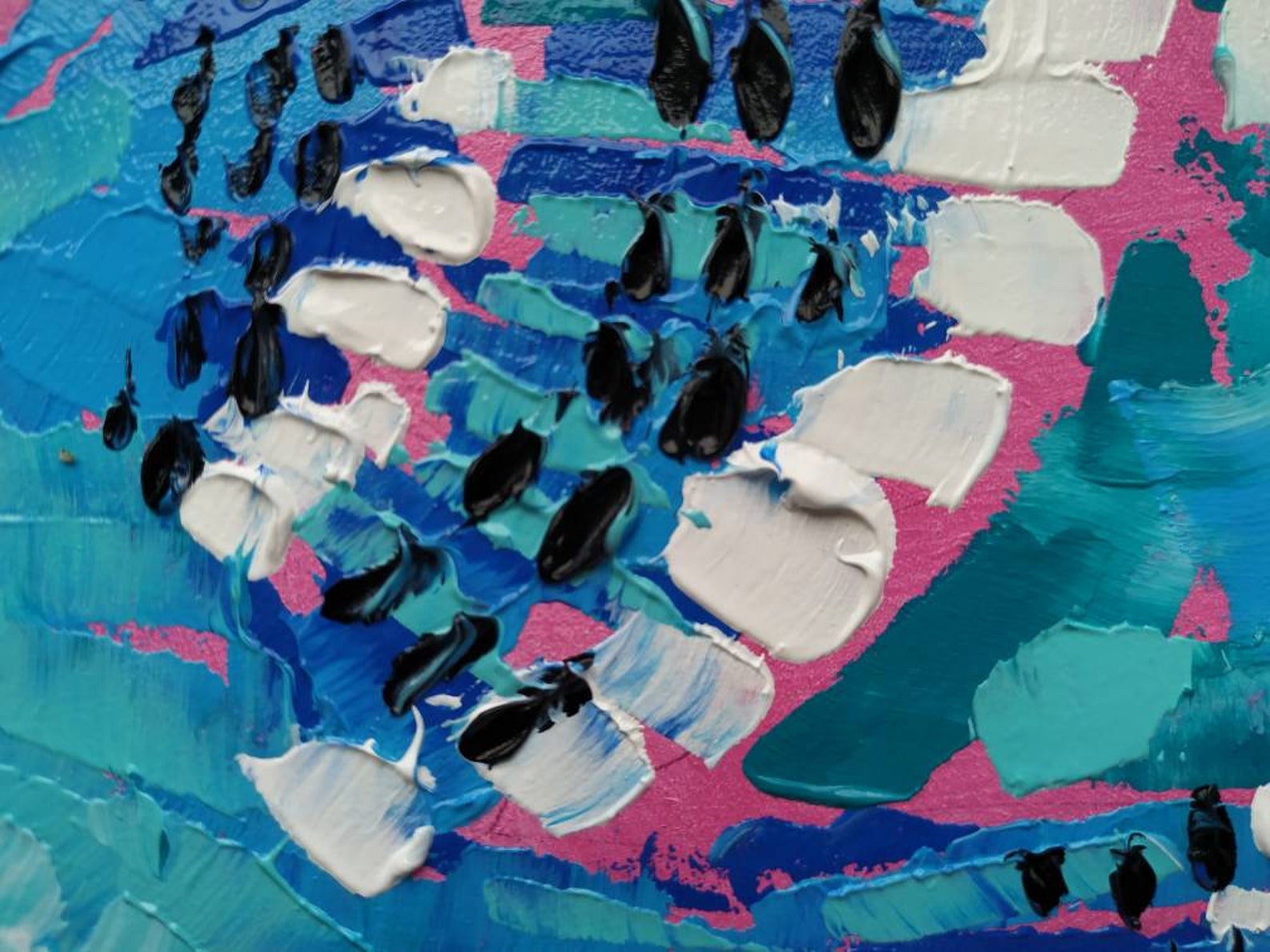 Abstract Flying Blue jay painting palette knife blue jai oil | Etsy