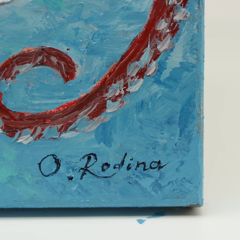 Octopus Oil Painting Original on Canvas 12x16 - Etsy