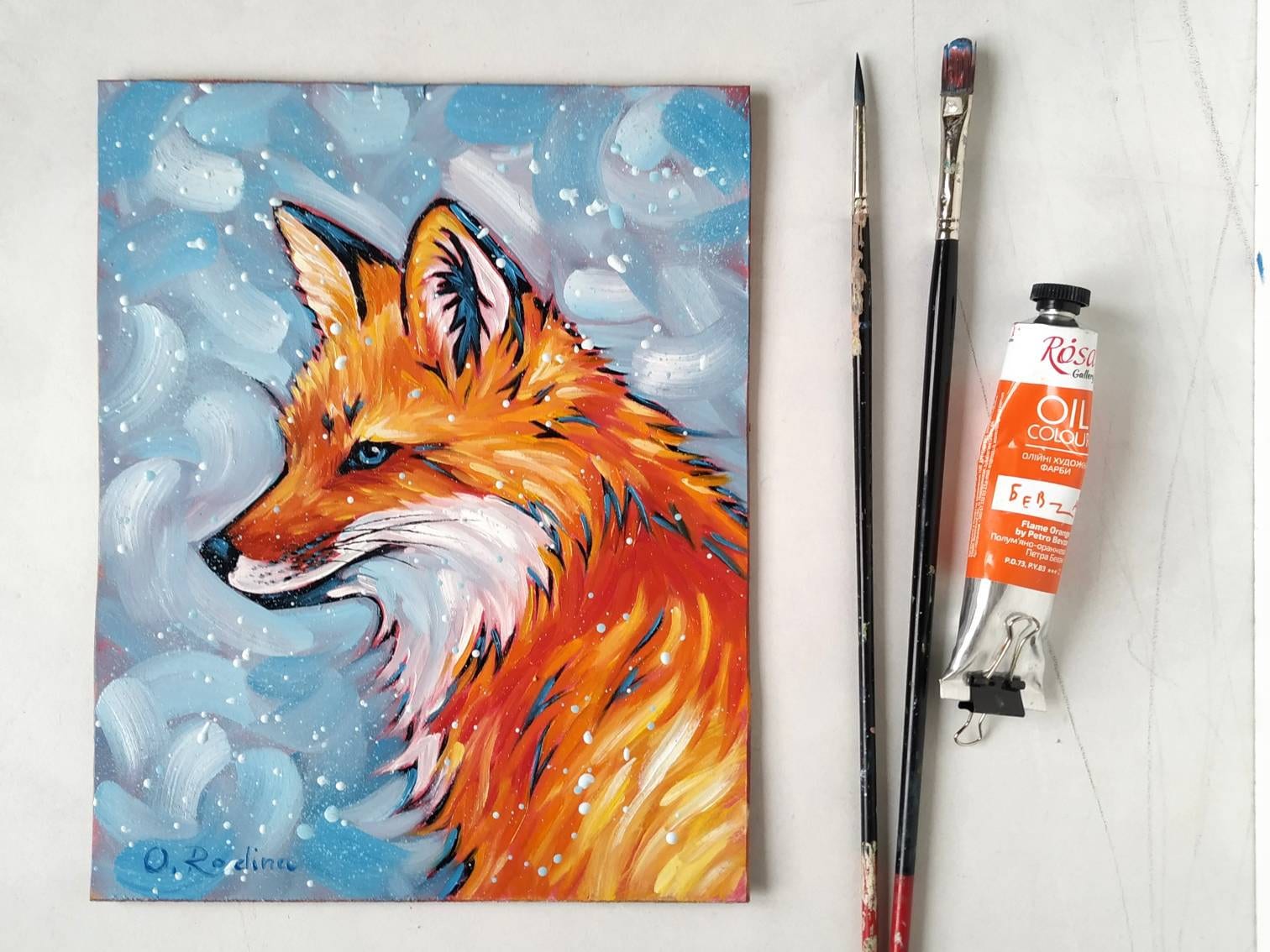 Original Fox Painting Portrait Fox Oil Painting Original Art - Etsy