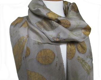 Eco Print Silk Scarf / Eco Print Silk Shawl - Etsy Israel