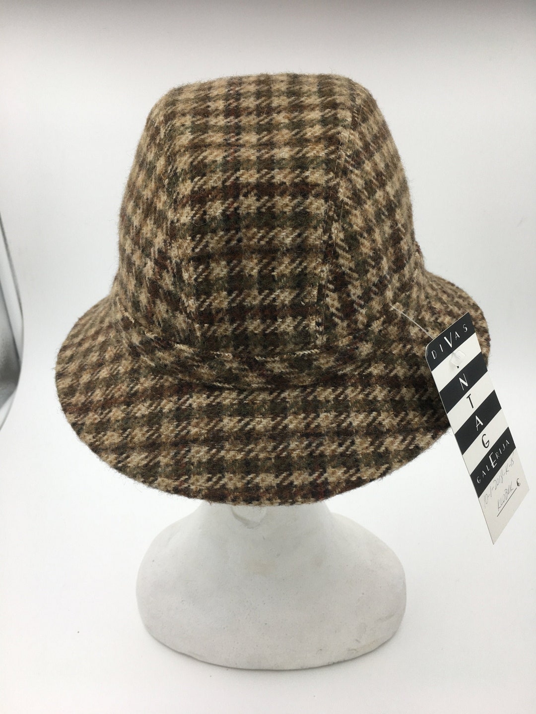 French Made Wool Bucket Hat | Vintage Country Style Walking Cap | Tweed ...