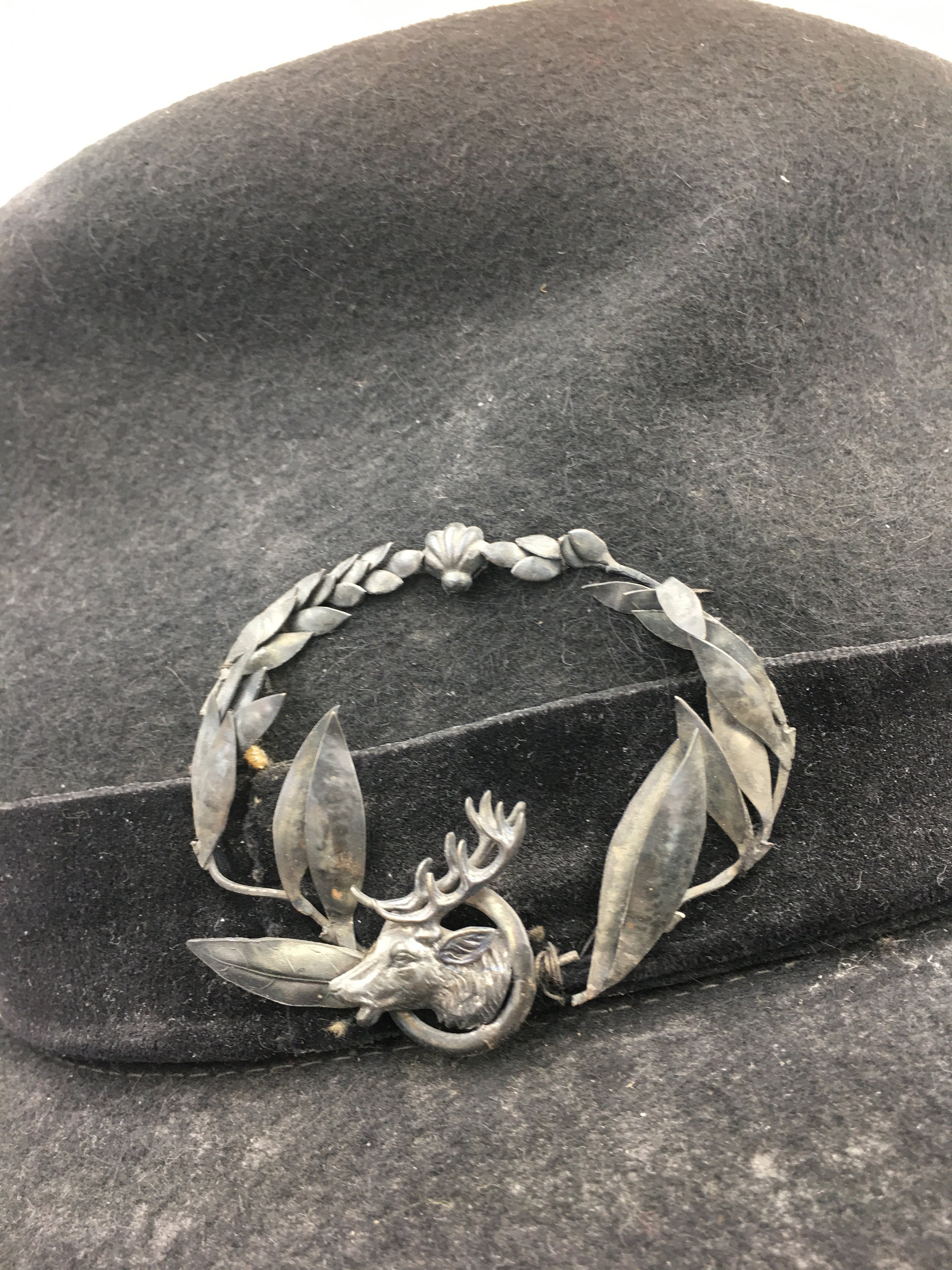 Men's Vintage Black Felt Hat | Circa 1880 Wide Brimmed Bavarian Alpine ...