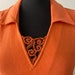 Orange Vintage Golf Shirt for Women | Cotton Top With Collar and Lace ...