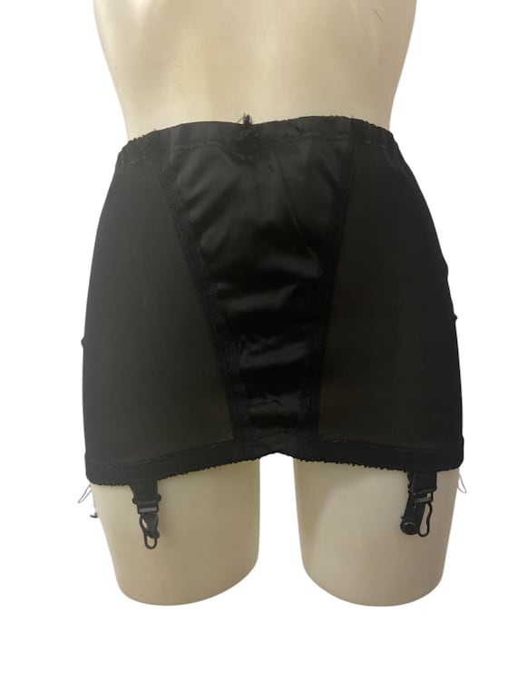 Classic Vintage Girdle with garter, Open Bottom in Bl… - Gem