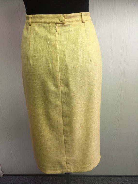 Vintage skirt | 1980's skirt by Basler | yellow skirt… - Gem