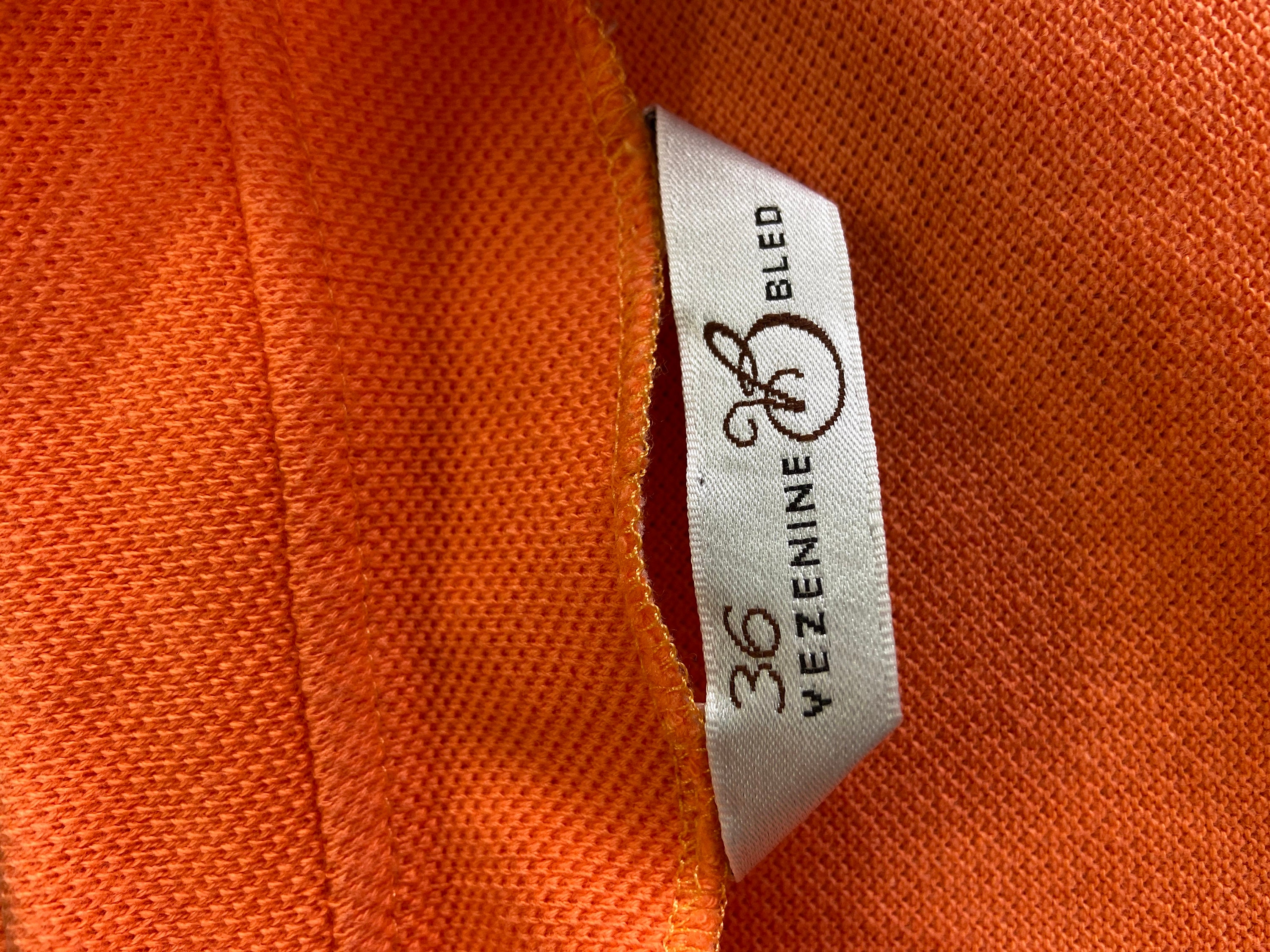 Orange Vintage Golf Shirt for Women | Cotton Top With Collar and Lace ...