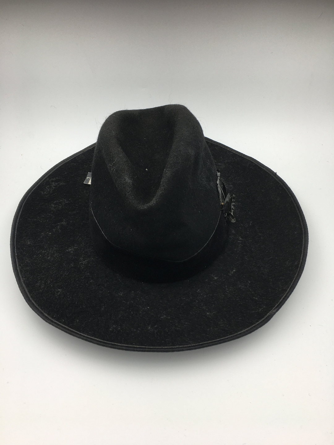 Men's Vintage Black Felt Hat | Circa 1880 Wide Brimmed Bavarian Alpine ...
