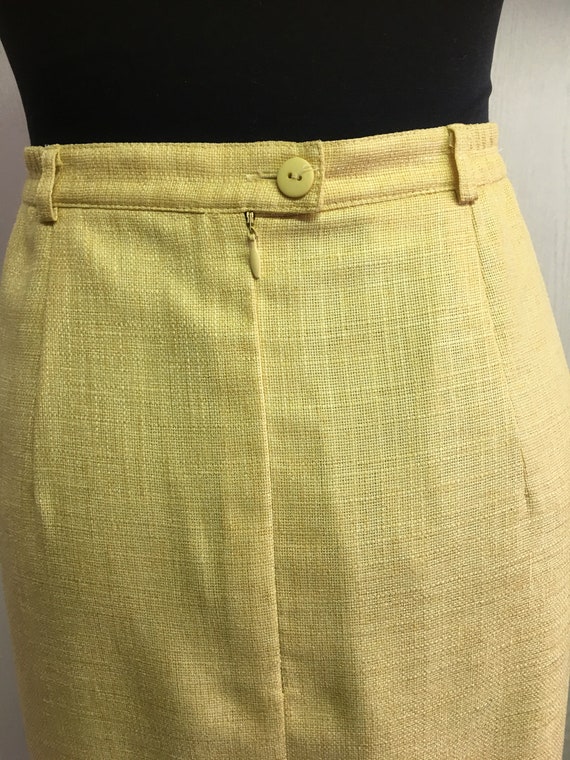 Vintage skirt | 1980's skirt by Basler | yellow skirt… - Gem