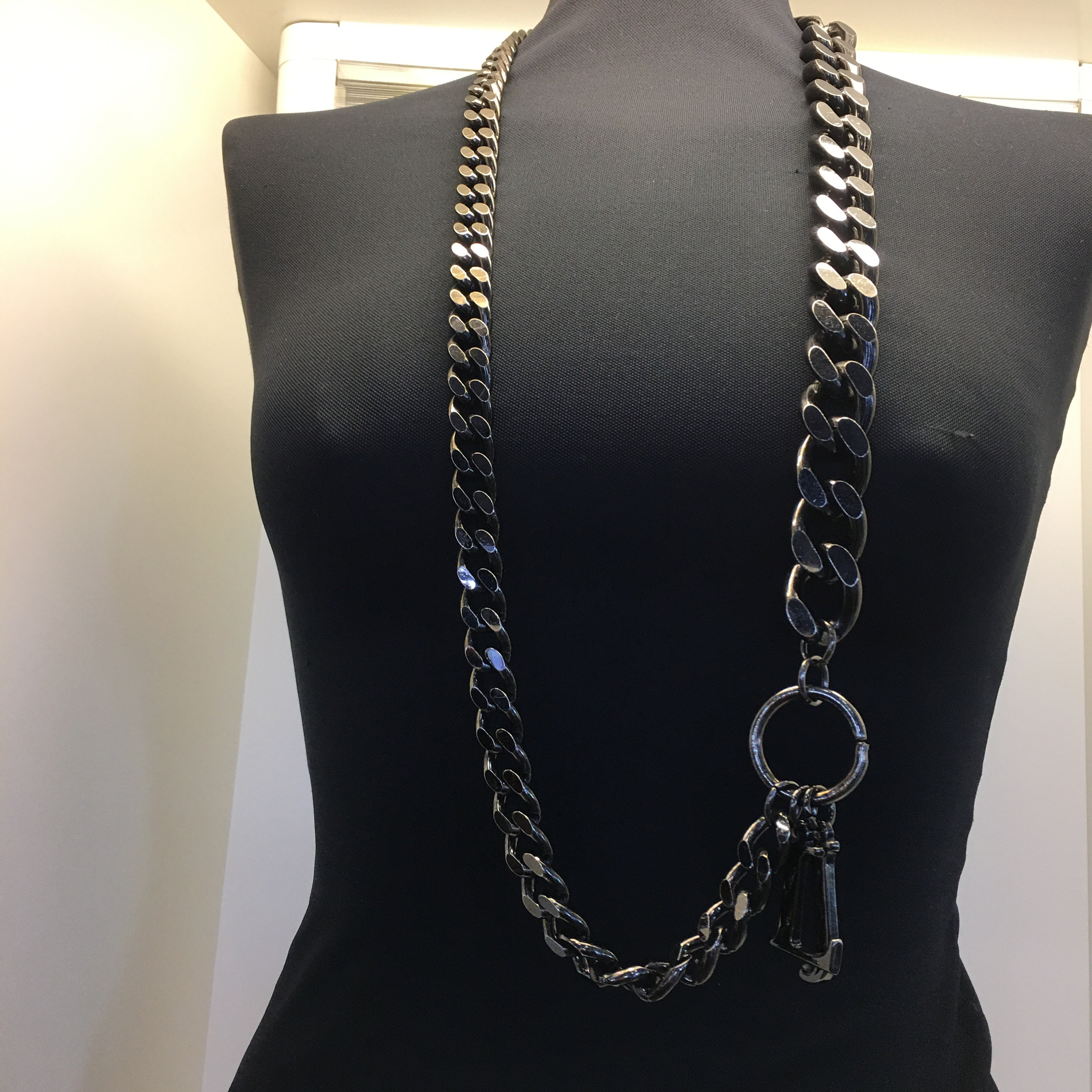 Bold and Stylish | by JLO a Heavy Metal Chain Necklace in Slate Gray ...