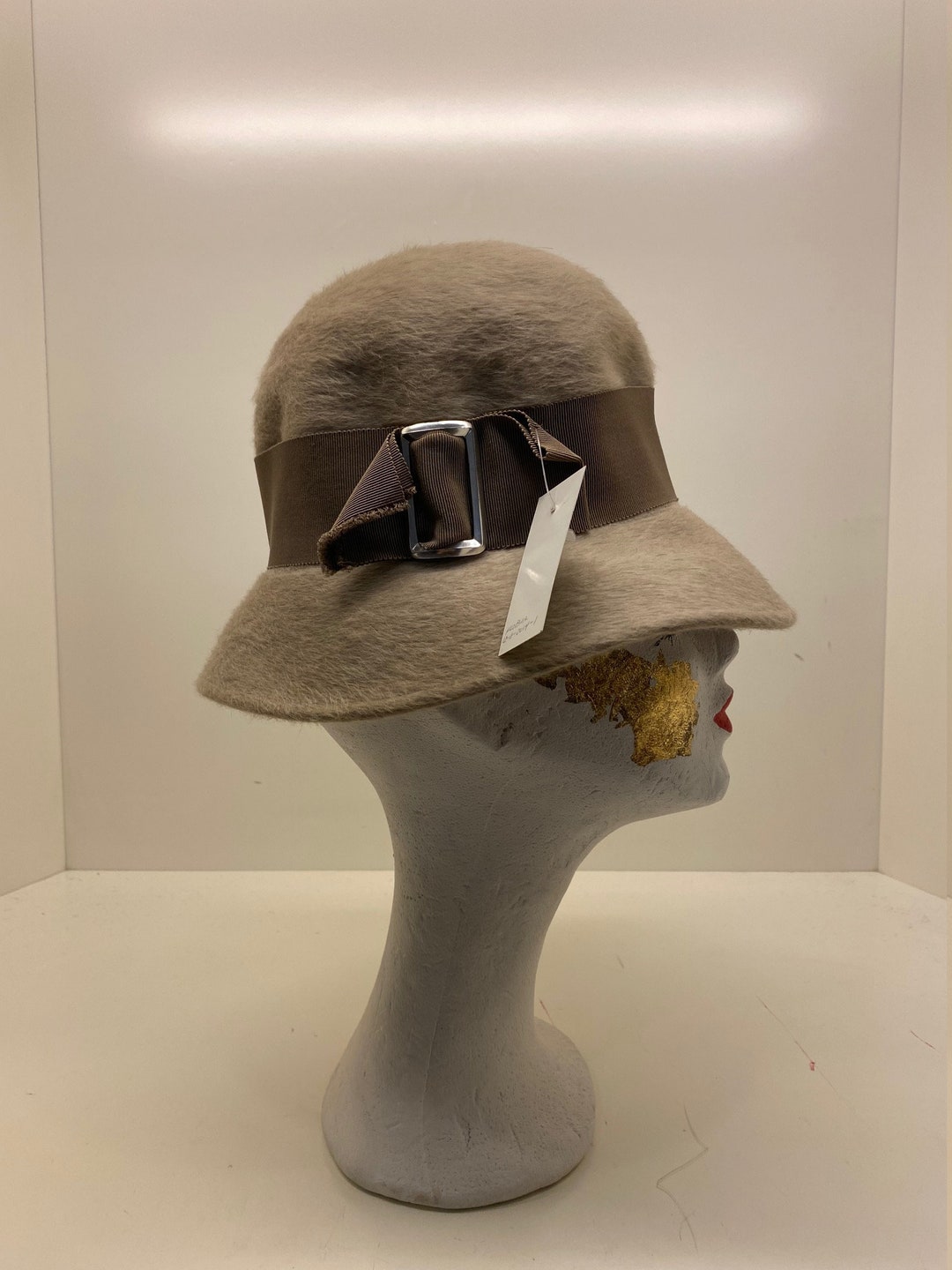 Ladies 70s Vintage Bucket Hat | Women's Wool Felt Cloche Hat for Movie ...