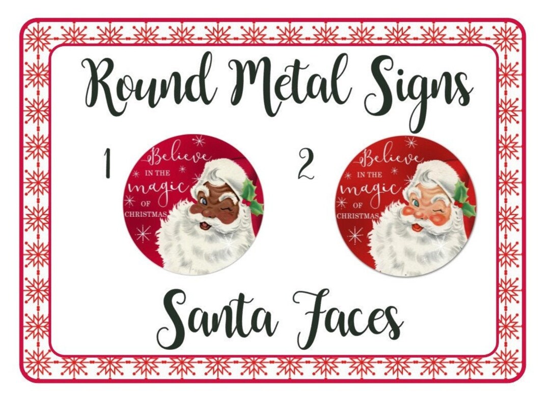 Pre-made Round Metal Santa Face Sign - Etsy