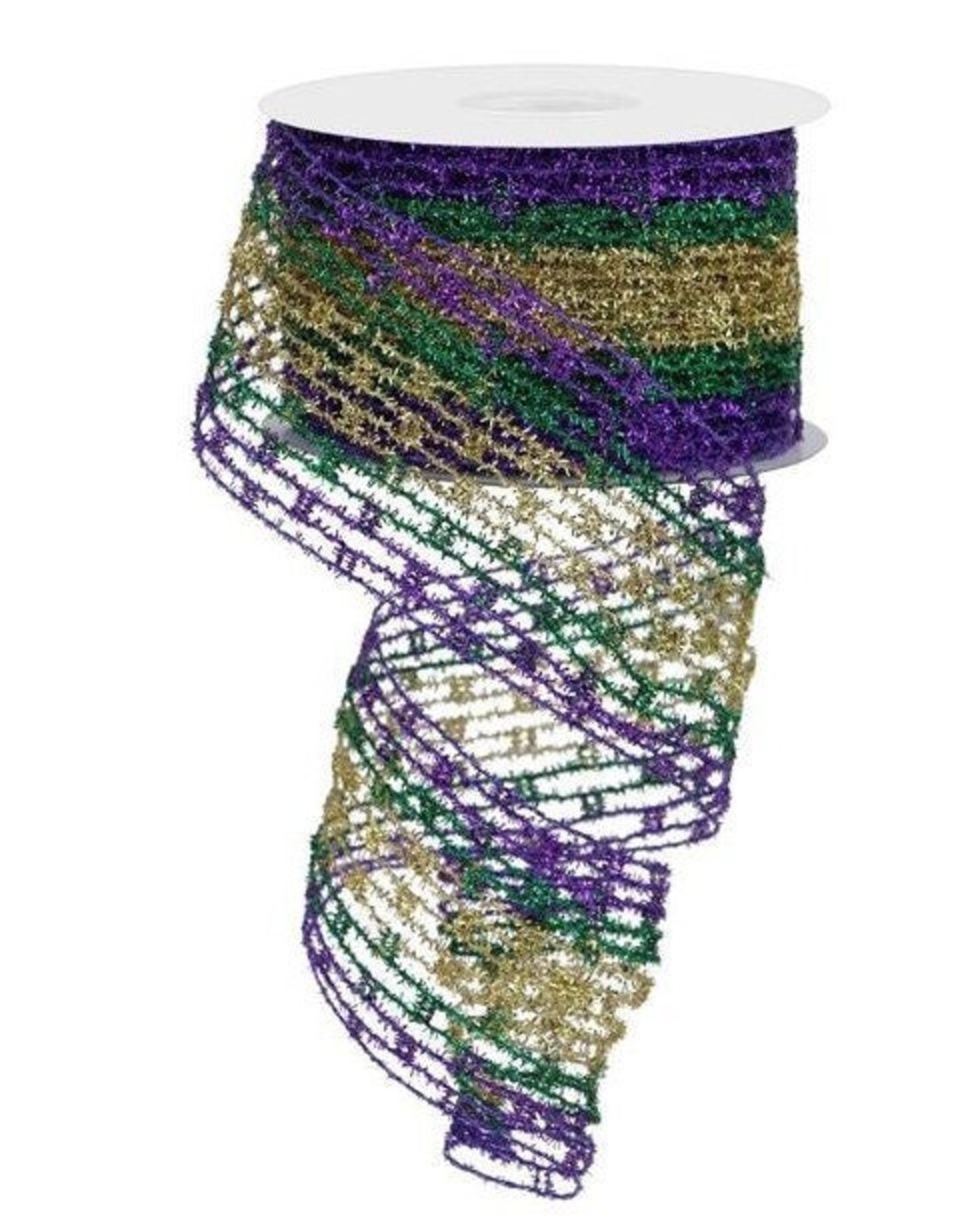 Mardi Gras Stretch Netting Ribbon 2.5in X 10 Yds - Etsy
