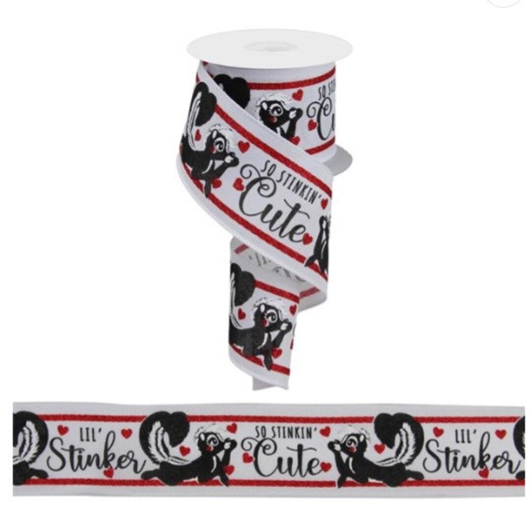 So Stinking Cute Skunk Wired Ribbon 2.5in X 10 Yards - Etsy
