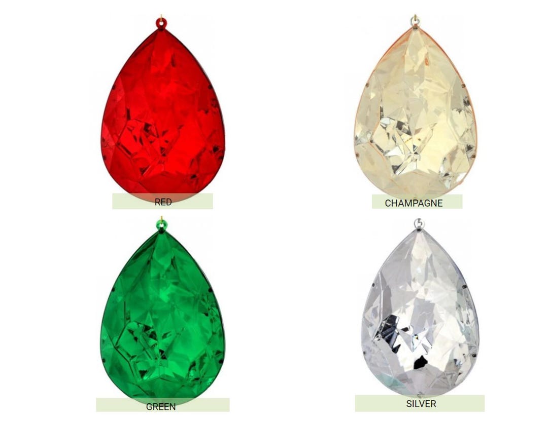 Regency 6in Acrylic Tear Drop Ornament • Precious Gem Ornament • Wreath ...