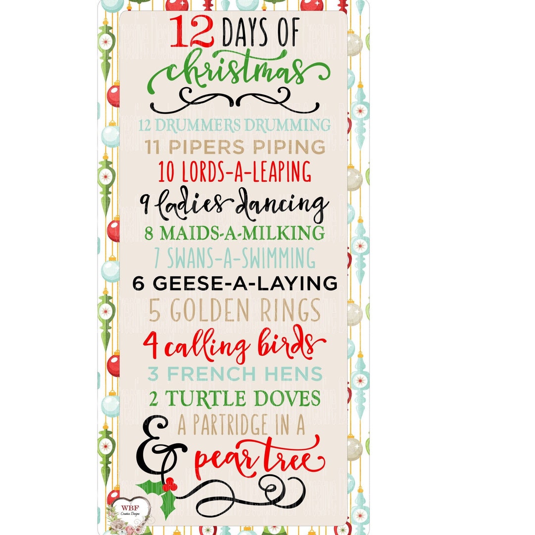 12 Days of Christmas Aluminum Sign - Etsy