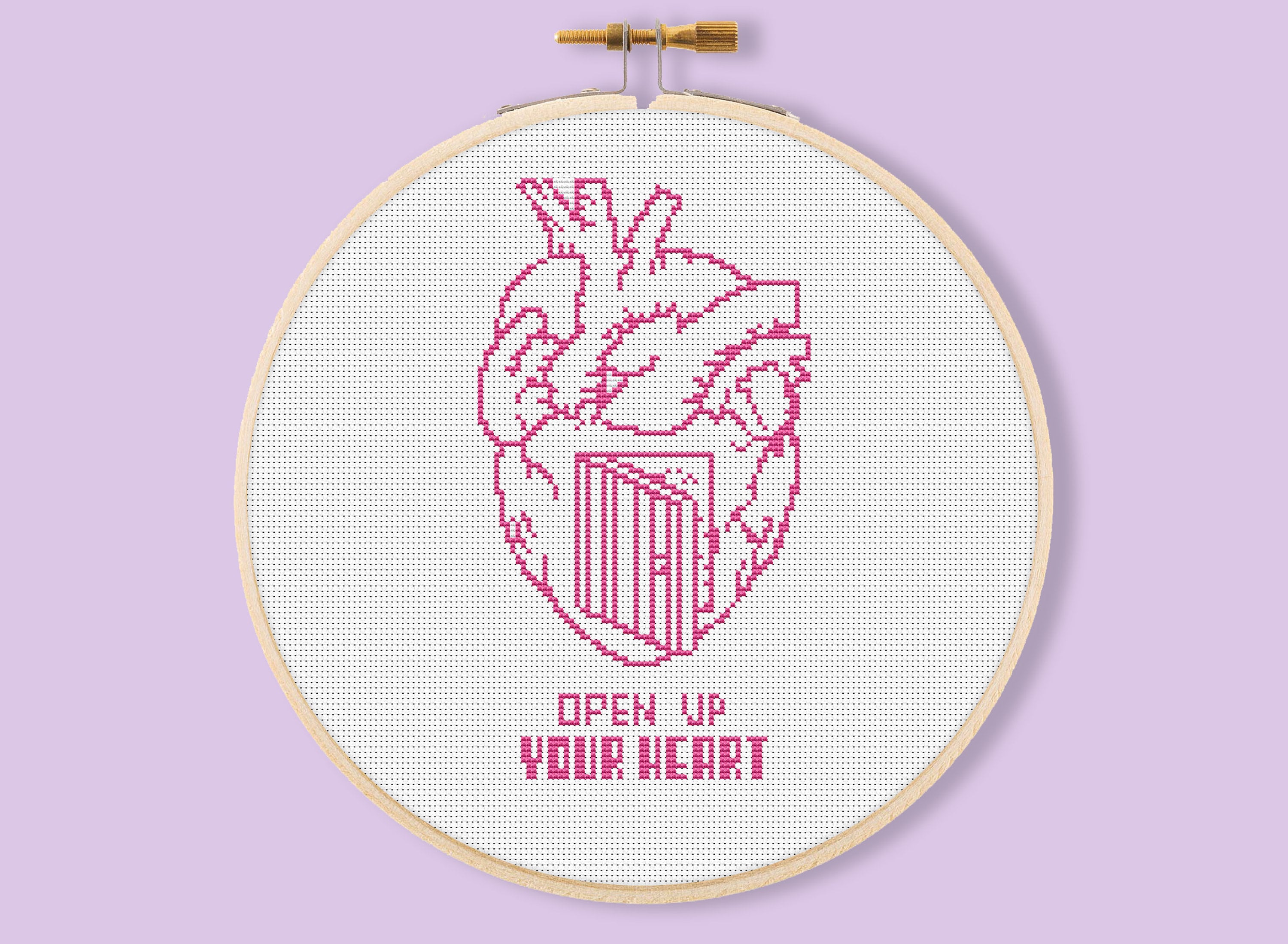 Open up Your Heart Cross-stitch Pattern. Design Handmade Gift. - Etsy