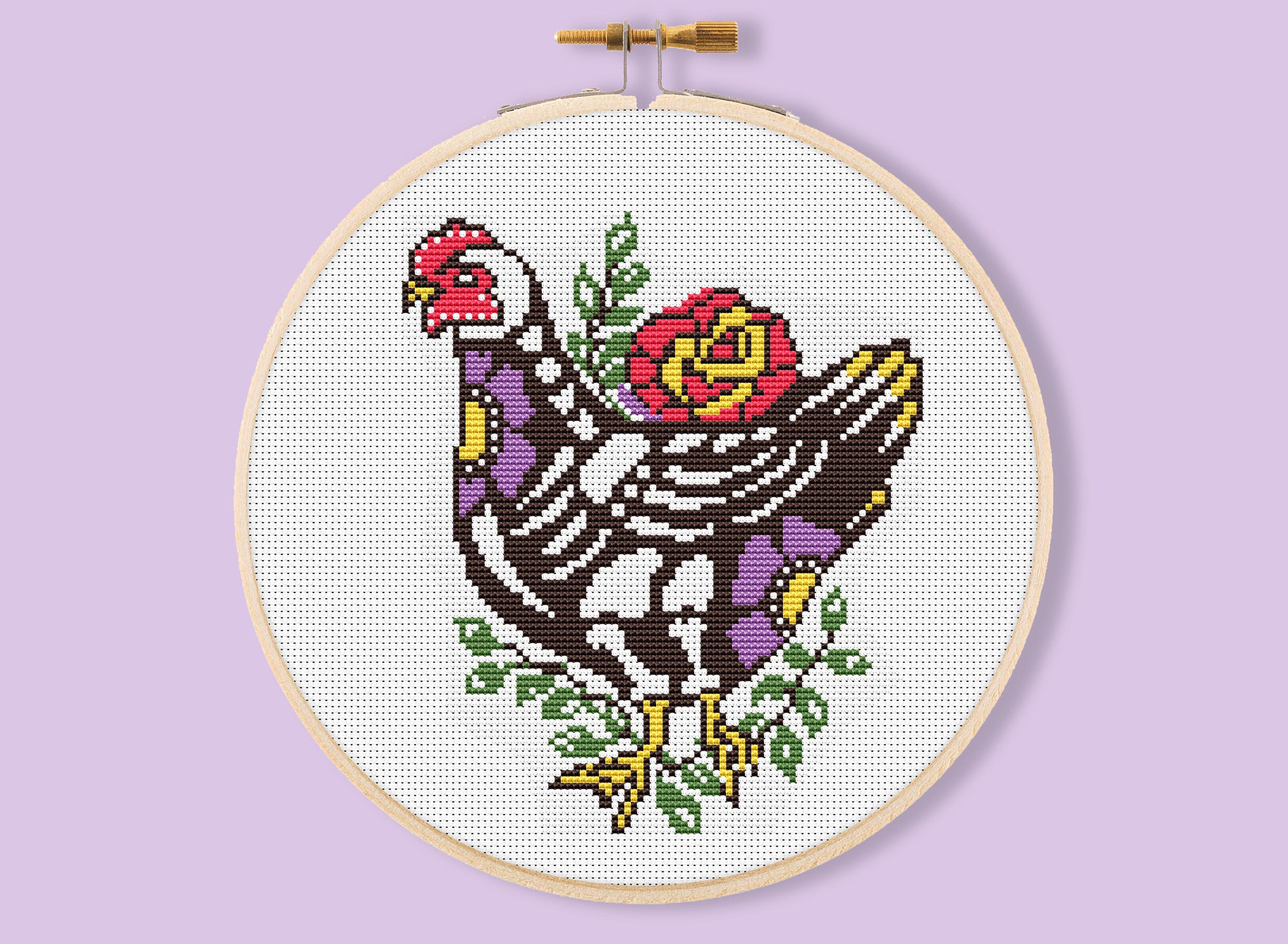 A Hen Chicken Cross-stitch Pattern. Needlepoint Halloween - Etsy