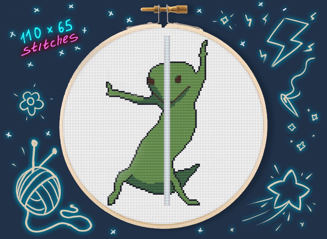 Stripper Lizard Cross-stitch Pattern, Meme Funny Design (instant PDF ...