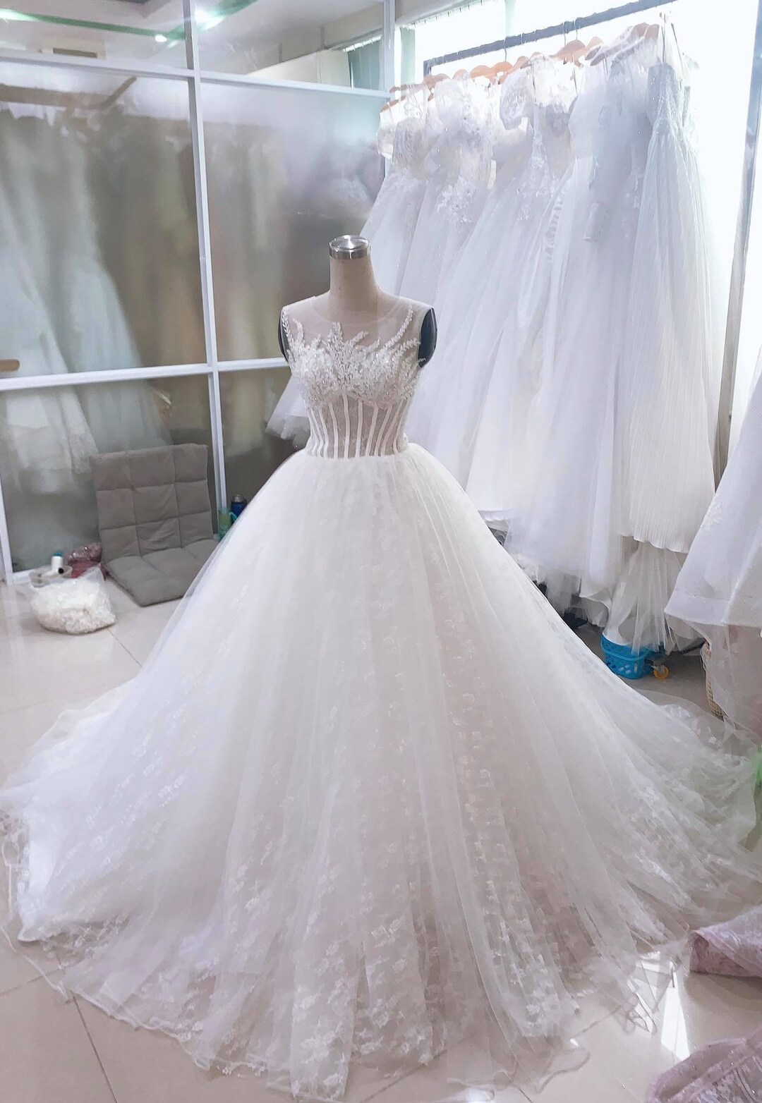 White Princess Lace Wedding Dress Made to Order for a Fairy - Etsy