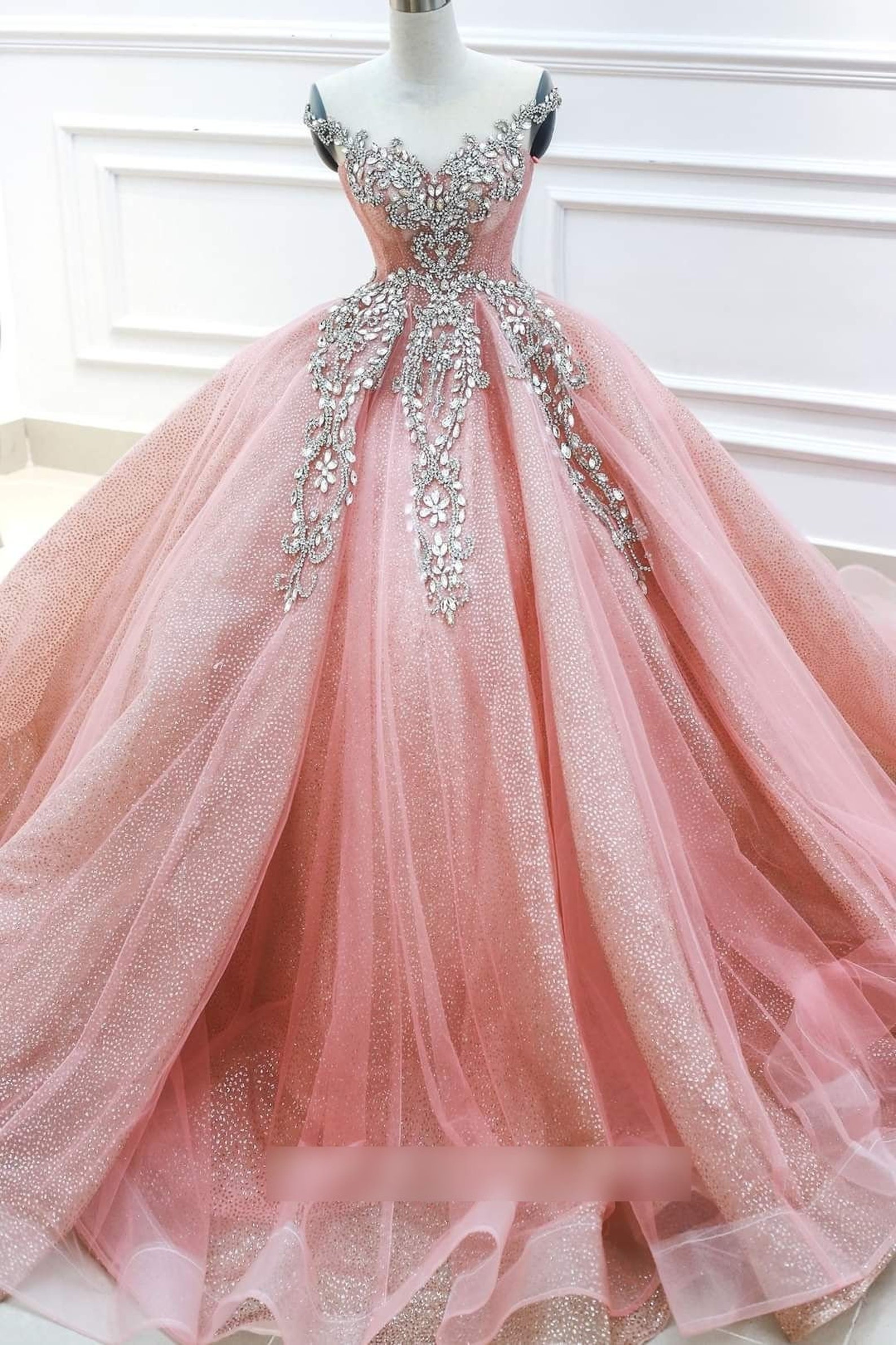 Beautiful Luxury Pink Princess Wedding Dress Made to Order - Etsy