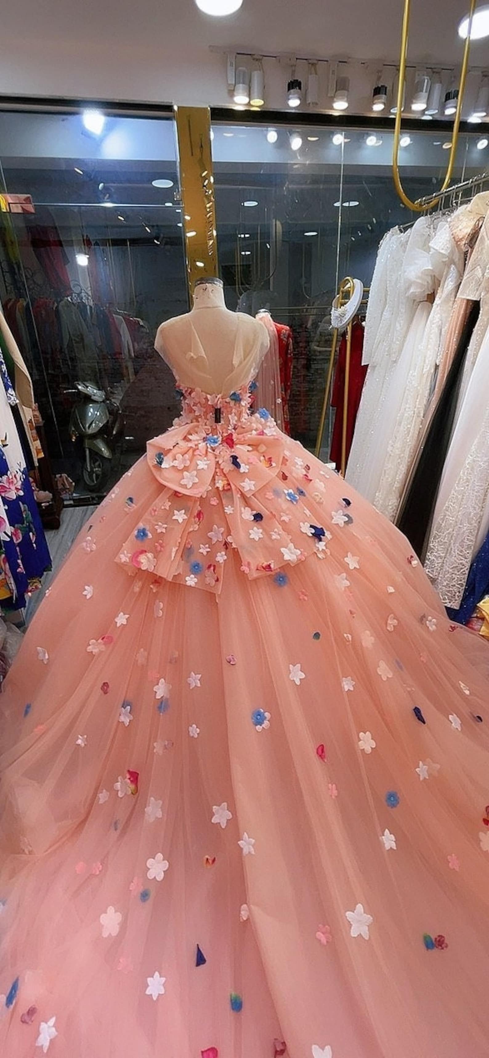 Dreamy Pink Princess Wedding Dress Made to Order Strapless - Etsy