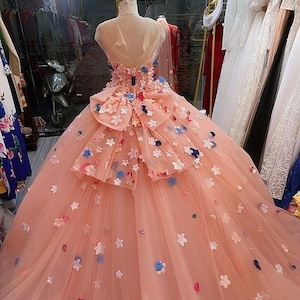 Dreamy Pink Princess Wedding Dress Made to Order, Strapless Pink Bridal ...