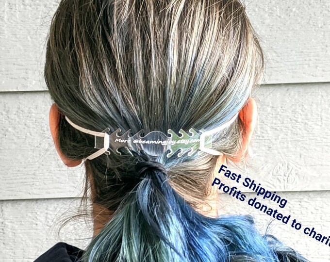 Ear Savers for Face Masks, Clear Blank Flexible Acrylic Elastic Holders ...