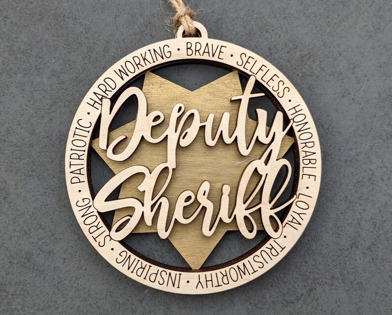 Gift for Deputy Sheriff, Sheriff Ornament, Double Layered Ornament With ...