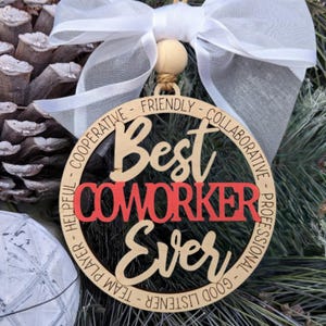 Coworker Appreciation Gift, Best Co-worker Ever Ornament, Christmas ...