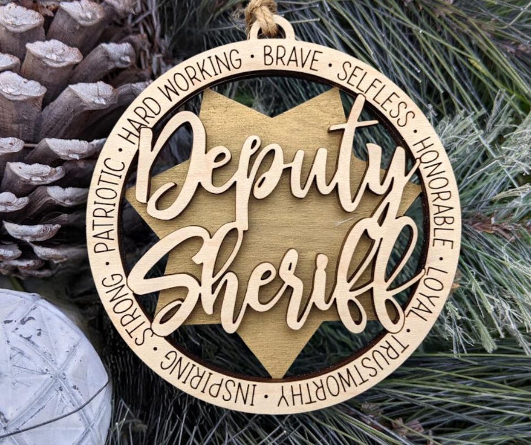 Gift for Deputy Sheriff, Sheriff Ornament, Double Layered Ornament With ...