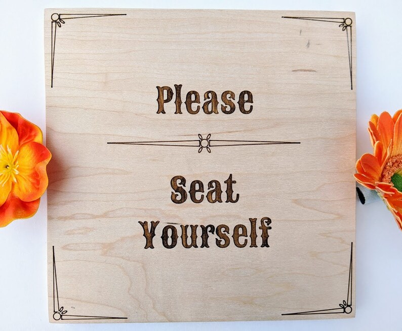 Funny Bathroom Sign Please Seat Yourself Laser Engraved Wall | Etsy