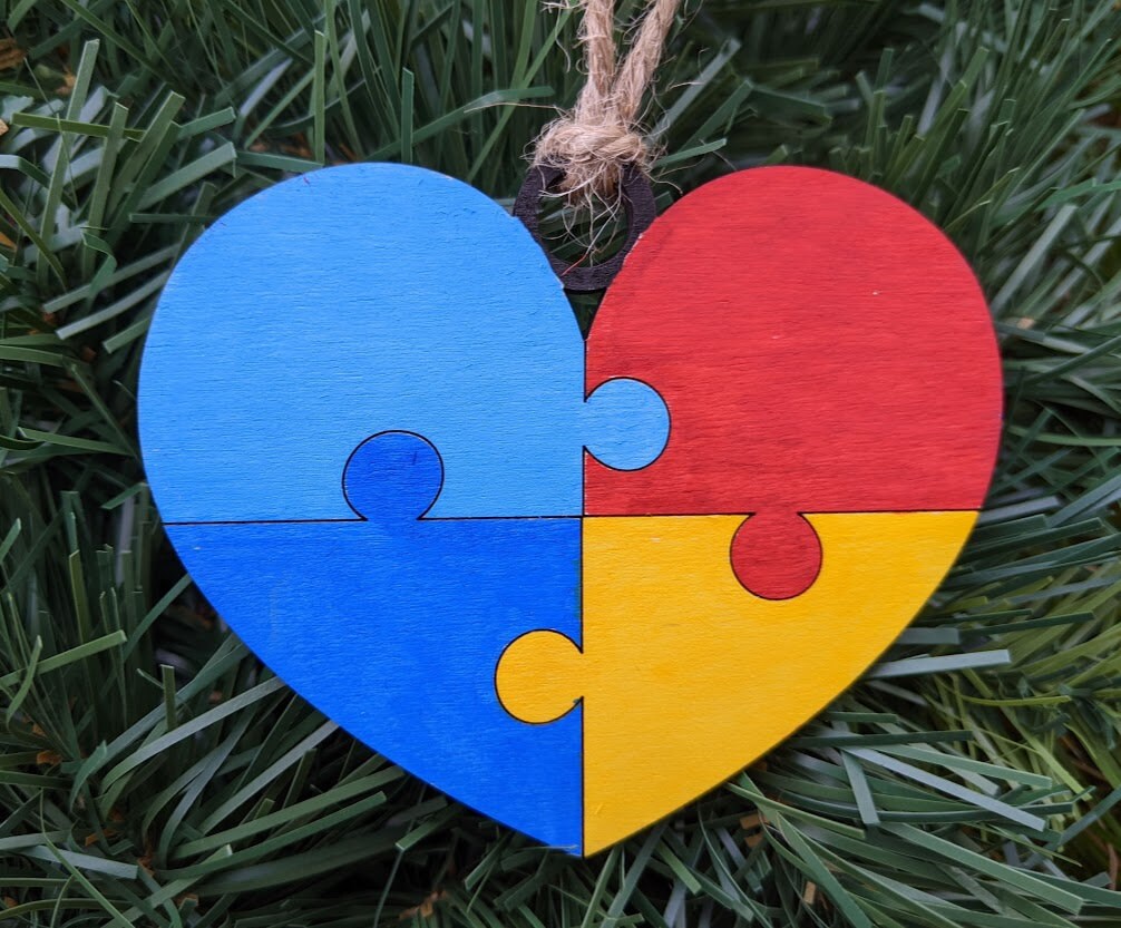 Autism Ornament Puzzle Heart Ornament ABA Therapist Gift | Etsy